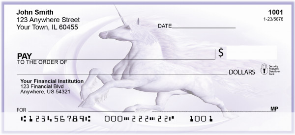Flying Unicorn Pegasus Personal Checks