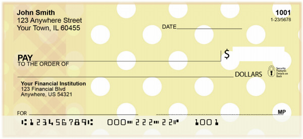 Polka Dots On Gold Personal Checks