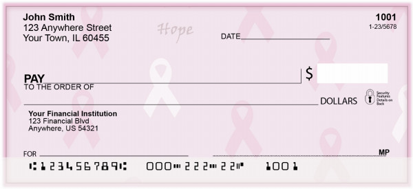 Pink Ribbon Inspiration Personal Checks