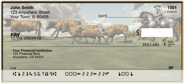 Western Cowboy Art Personal Checks