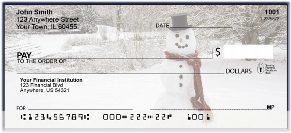 Winter's Snowman Personal Checks