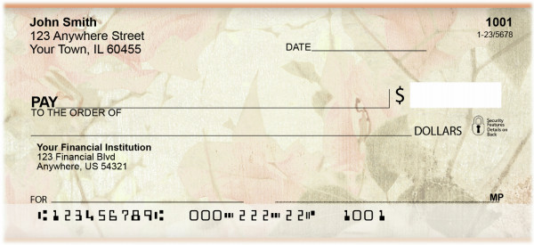 Antique Orange Flowers Personal Checks - Watercolor Checks