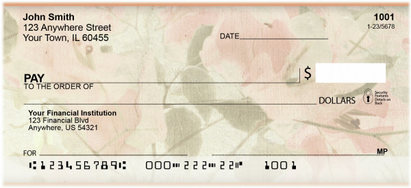 Antique Orange Flowers Personal Checks - Watercolor Checks